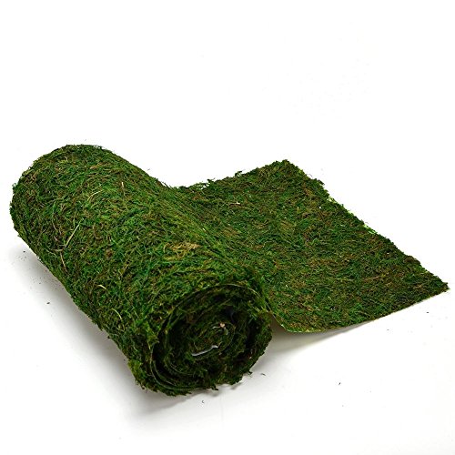 Byher Dried Moss Table Runner for Party Garden Decoration, Dark Green 30cm X 180cm ( 12" x 71" )