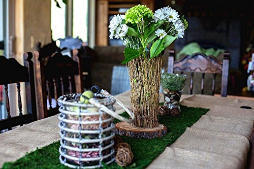 Byher Dried Moss Table Runner for Party Garden Decoration, Dark Green 30cm X 180cm ( 12" x 71" )