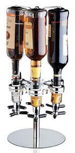 godinger 6 bottle liquor dispenser, revolving whiskey bottle dispenser holder