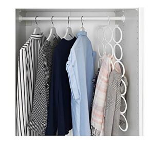 Scarf Ring Hangers,Scarf Hangers Ties Organizer Hangers Racks 28.25", Closet Organizer, Space Saving Hanger for Scarves Belts Tank Tops Accessories 18 Large Rings (3.5in Wide) White