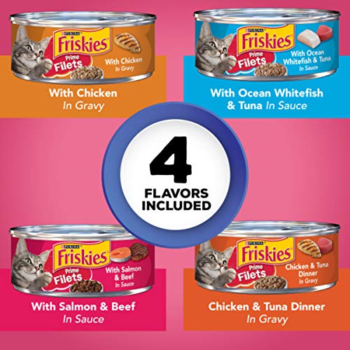 Purina Friskies Wet Cat Food Variety Pack, Surfin' & Turfin' Prime Filets Favorites - (40) 5.5 oz. Cans