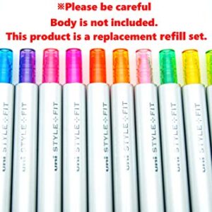 Signo Gel Ink Refills for Style Fit Gel Multi Pen 0.28mm 10 Color Ink, Sticky Notes Value Set