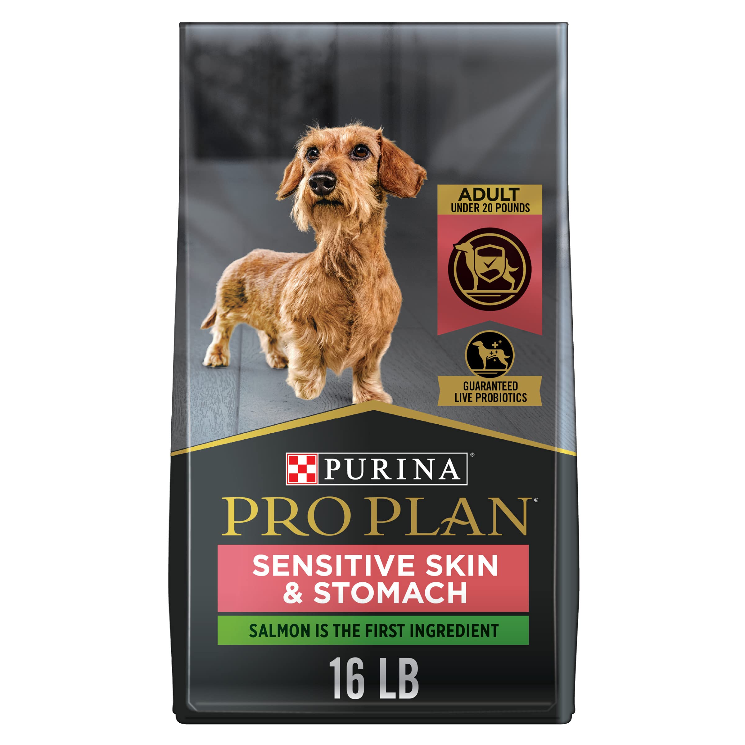 Purina Pro Plan Sensitive Skin and Sensitive Stomach Small Breed Dog Food, Salmon & Rice Formula - 16 lb. Bag