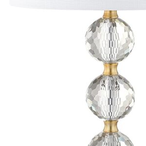 JONATHAN Y JYL5017A Ashley 25.25" Crystal LED Table Lamp Glam Transitional Bedside Desk Nightstand Lamp for Bedroom Living Room Office College Bookcase LED Bulb Included, Clear/Brass Gold