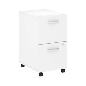 bush business furniture studio c 2 drawer mobile file cabinet in white