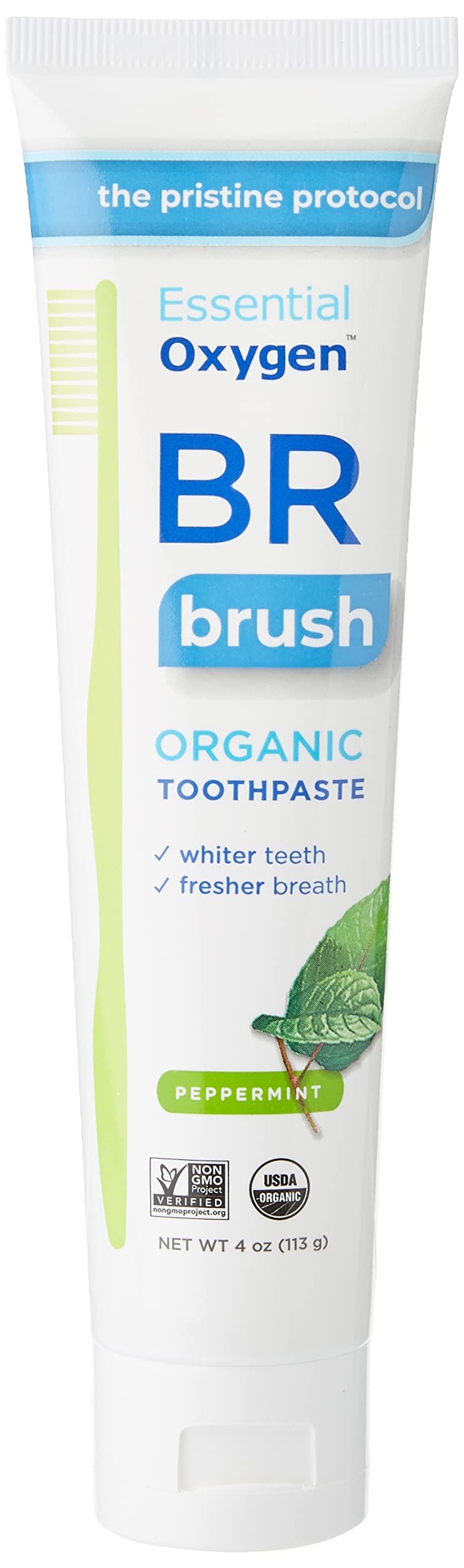 Essential Oxygen BR Organic Toothpaste Peppermint 4 oz