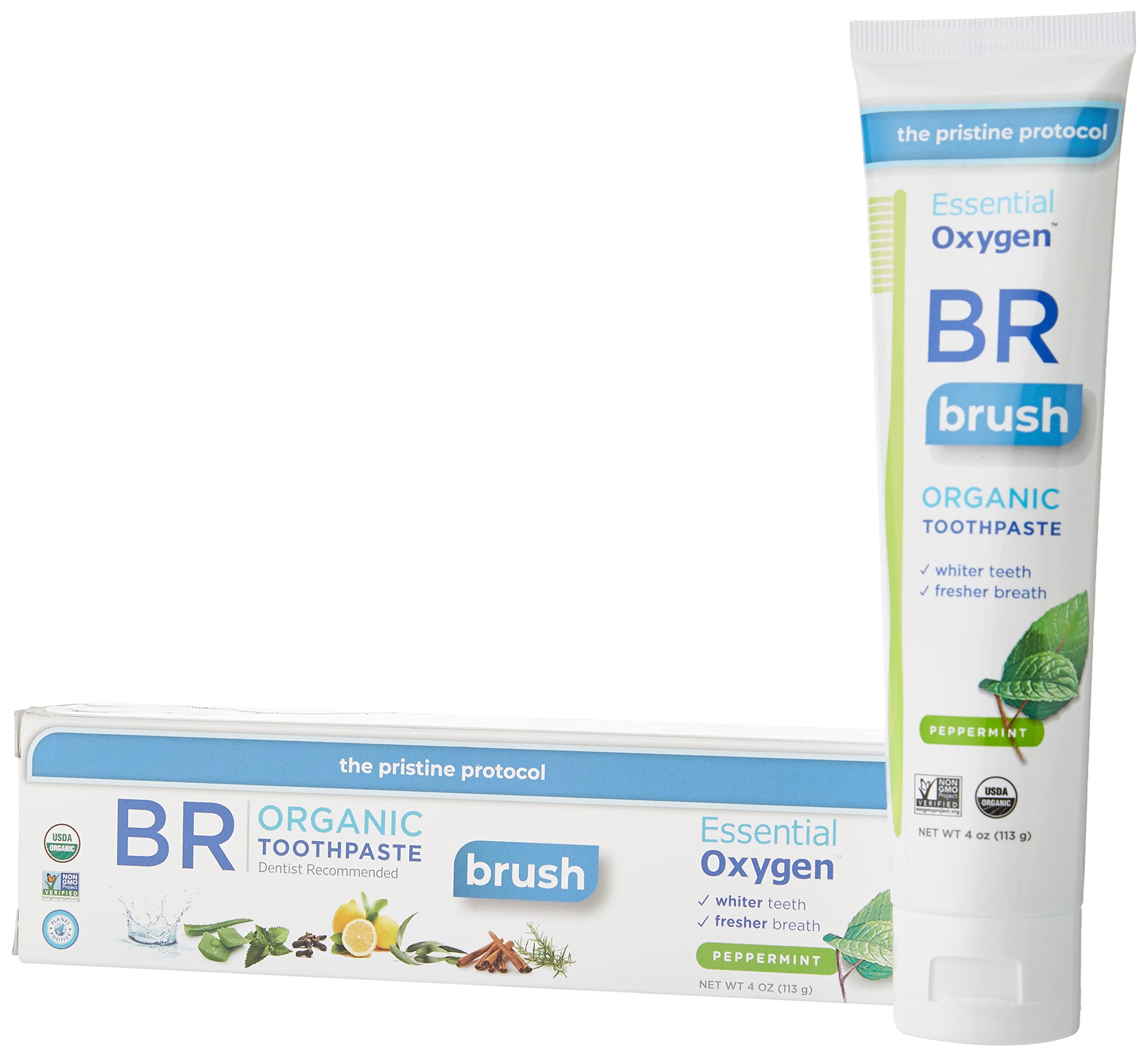 Essential Oxygen BR Organic Toothpaste Peppermint 4 oz