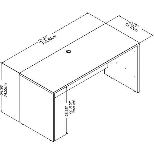 Bush Business Furniture Studio C Home Office Desk, 60W x 24D, White