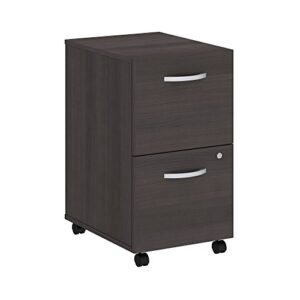 bush business furniture studio c 2 drawer mobile file cabinet in storm gray