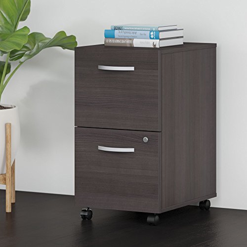 Bush Business Furniture Studio C 2 Drawer Mobile File Cabinet in Storm Gray