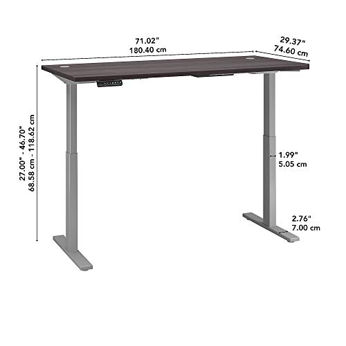 Bush Business Furniture Move 60 Series Height Adjustable Standing Desk, 72W x 30D, Storm Gray with Cool Gray Metallic Base