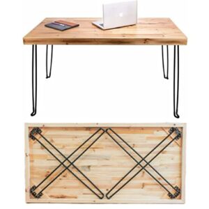 sleekform folding desk lightweight portable wood table, small wooden foldable no assembly required