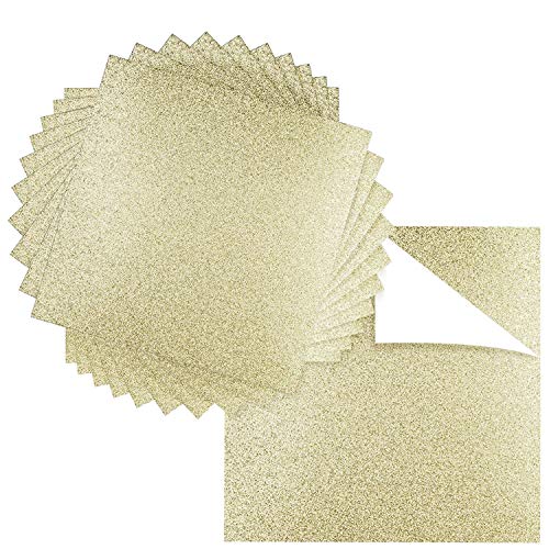 Ground Up Creations Premium 20 Sheets Glitter Cardstock 12" x 12" - Use For Scrapbooking - Holidays - Weddings - Birthdays - Parties - 300GSM For Paper Cutting Bending Or Shaping (Gold, 20 Pack)