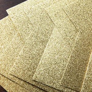 Ground Up Creations Premium 20 Sheets Glitter Cardstock 12" x 12" - Use For Scrapbooking - Holidays - Weddings - Birthdays - Parties - 300GSM For Paper Cutting Bending Or Shaping (Gold, 20 Pack)