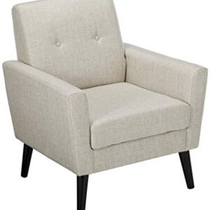 Christopher Knight Home Sienna Mid-Century Modern Fabric Club Chair, Beige 29.5D x 31.1W x 34.5H Inch