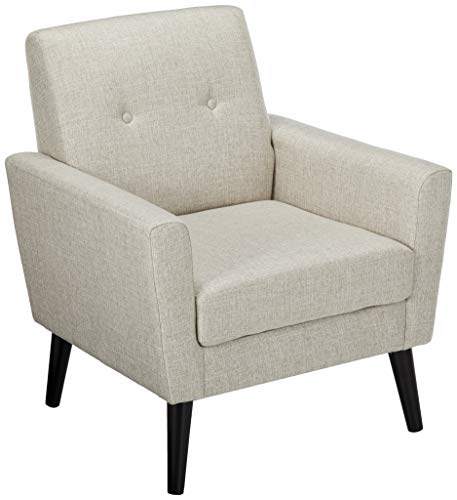 Christopher Knight Home Sienna Mid-Century Modern Fabric Club Chair, Beige 29.5D x 31.1W x 34.5H Inch