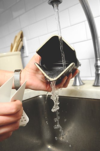 Full Circle Stash, Ceramic Sink Caddy, Gray and White, 11"