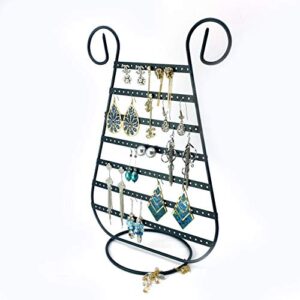 Tytroy Black Metal Harp Shaped Earring Organizer Holder (Up to 78 Pairs) Jewelry Display Stand (1 pc)