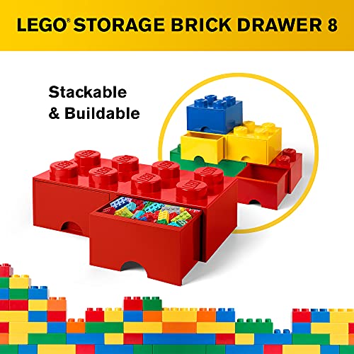 Room Copenhagen, LEGO Brick Drawer - Stackable Storage and Décor - Brick 8, Bright Red