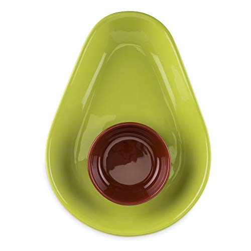 TrueZoo Avocado Chip & Dip Bowl, Guacamole Serving Tray, Appetizer Platter, Party Dish