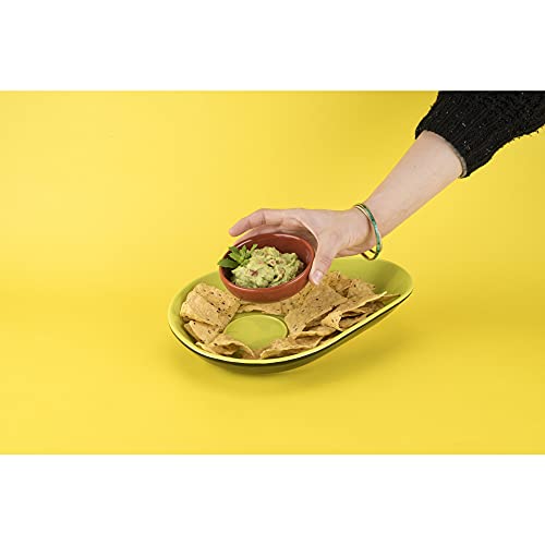 TrueZoo Avocado Chip & Dip Bowl, Guacamole Serving Tray, Appetizer Platter, Party Dish