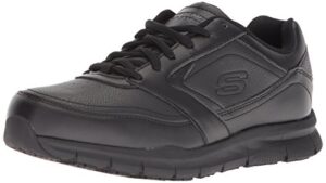 skechers womens nampa-wyola food service shoe, black polyurethane, 8 us