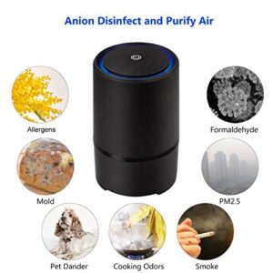 SHD Small Air Purifier for Home Room Office,3 Stage Filtration,True HEPA Air Cleaner for Dust Smoke Dander,Quiet Sleep Mode with Night Light,Dark Grey