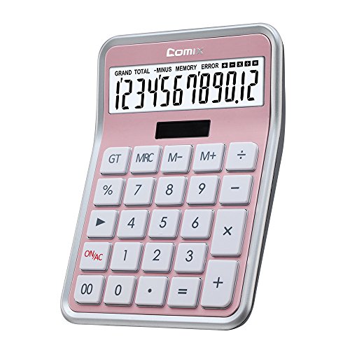 Comix Calculator 12 Digits, Calculator for Office/Home/School,C-8S (Rose Gold)