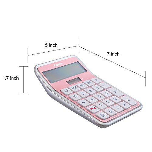 Comix Calculator 12 Digits, Calculator for Office/Home/School,C-8S (Rose Gold)