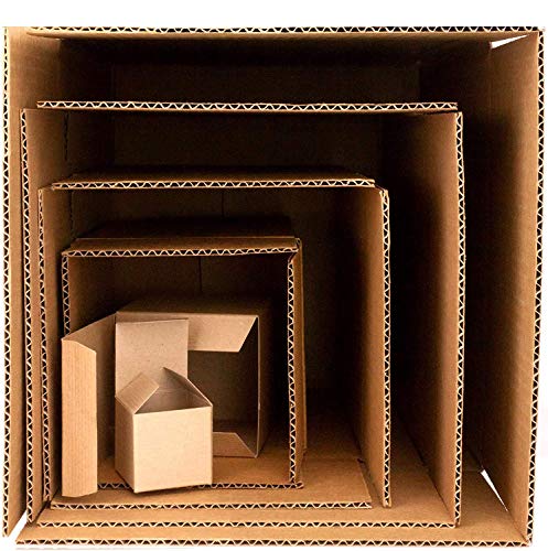 Give the Gift of Frustration: Boxes in a Box Prank. Includes 3 Sets of 6 Nesting Cartons (2-12 Inch). Funny Practical or Novelty Joke. Great Christmas Gag, Birthday Present or Stocking Stuffer for Him