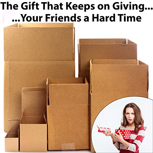 Give the Gift of Frustration: Boxes in a Box Prank. Includes 3 Sets of 6 Nesting Cartons (2-12 Inch). Funny Practical or Novelty Joke. Great Christmas Gag, Birthday Present or Stocking Stuffer for Him