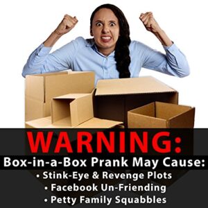 Give the Gift of Frustration: Boxes in a Box Prank. Includes 3 Sets of 6 Nesting Cartons (2-12 Inch). Funny Practical or Novelty Joke. Great Christmas Gag, Birthday Present or Stocking Stuffer for Him