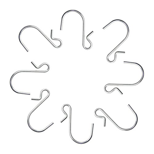 YiwerDer 20-Pack Polished Metal Steel Clip Type Hanging Hooks, Holds up to 10 lbs (Small Size)