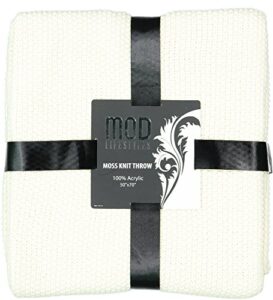 mod lifestyles throw blanket, 50" x 70", ivory