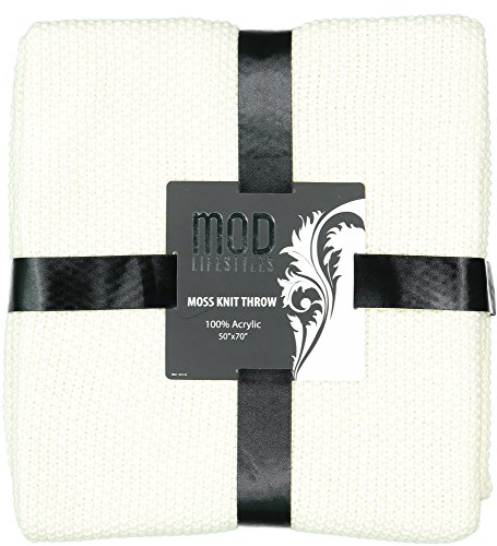 Mod Lifestyles Throw Blanket, 50" X 70", Ivory