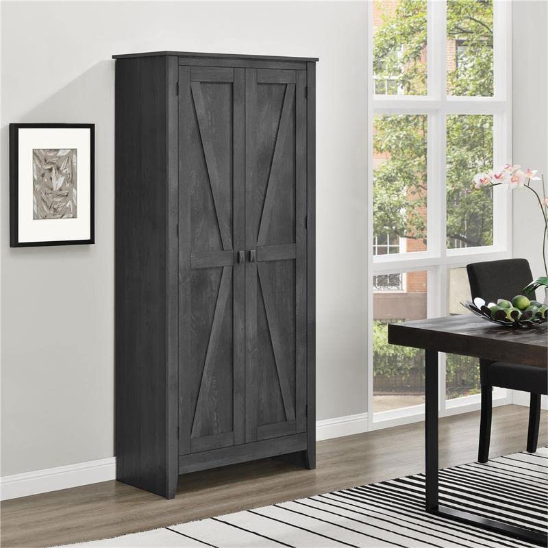 Ameriwood Home Farmington Wide Storage Cabinet, 31.5", Rustic Gray