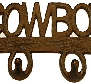 Rustic Cowboy Cast Iron Decorative Double Wall Hook