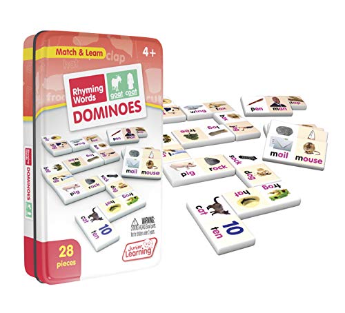 Junior Learning Rhyming Word Dominoes Educational Action Games, Multi, Model: JL490