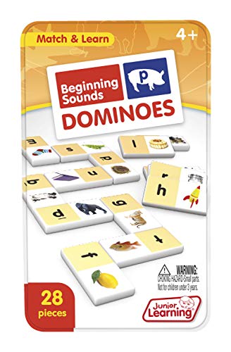 Junior Learning Beginning Sound Dominoes Educational Action Games, Multi (JL492) for 48 months to 96 months