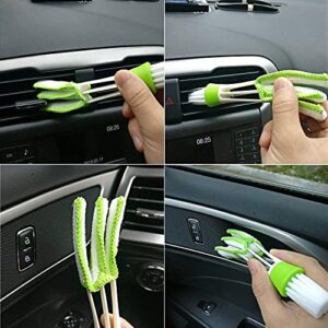 Nurkul 11 Pieces Auto Detailing Brush Set for Cleaning Interior, Exterior, Leather, Including 6 pcs Car Detailing Brushes, 3 pcs Wire Brush and 2 pcs Automotive Air Conditioner Brush