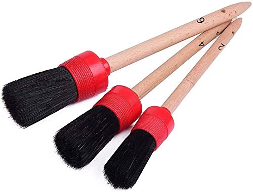 Nurkul 11 Pieces Auto Detailing Brush Set for Cleaning Interior, Exterior, Leather, Including 6 pcs Car Detailing Brushes, 3 pcs Wire Brush and 2 pcs Automotive Air Conditioner Brush