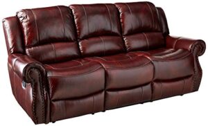 cambridge telluride leather double reclining sofa, brown