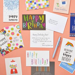 Best Paper Greetings 144 Pack Happy Birthday Cards in 36 Designs, Blank Inside with Envelopes for Businesses, Men, Women, and Kids (4x6 In)