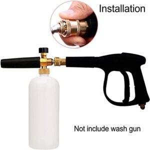 Adjustable Foam Cannon 1 Liter Bottle Snow Foam Lance with 1/4" Quick Connector Foam Blaster for Pressure Washer Gun,Heavy Duty Brass Knob