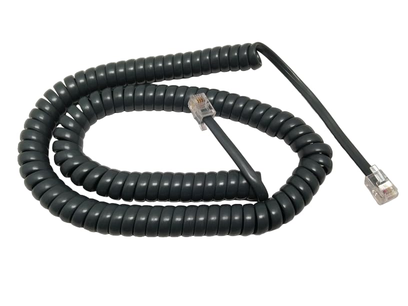 The VoIP Lounge Replacement 12 Foot Gray Handset Receiver Curly Cord for Cisco 7800 & 8800 Series IP Phone 7821 7841 7861 8841 8845 8851 8861 8865