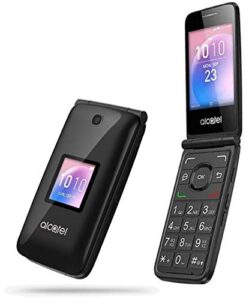 alcatel go flip 4044 4g lte (unlocked for all carriers) flip phone for seniors big buttons easy to use - black