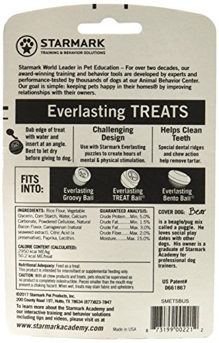 (3 Pack) StarMark Everlasting Bacon Dog Dental Chews, Small (2 Chews Per Pack / 6 Total)