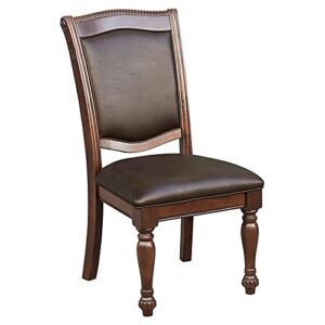 homelegance lordsburg 2-piece pack dining side chairs, wood, cherry