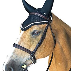 Plughz Horse Sound Off Ear Net, Soundless Bonnet (Black)