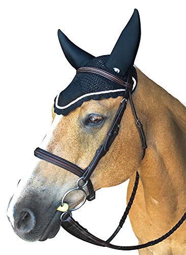 Plughz Horse Sound Off Ear Net, Soundless Bonnet (Black)